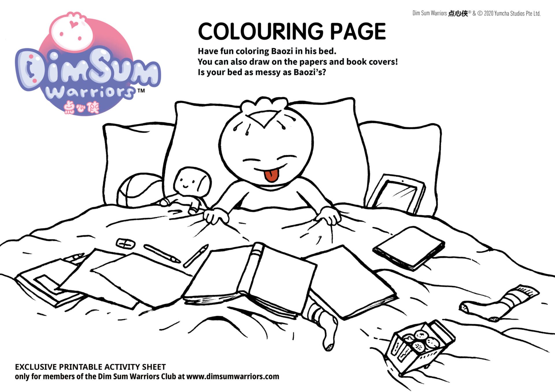 Activity 1-2 Colouring Page - Dim Sum Warriors