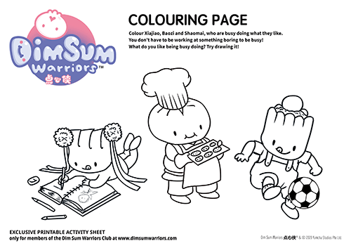 Activity 3-3 Colouring Page - Dim Sum Warriors